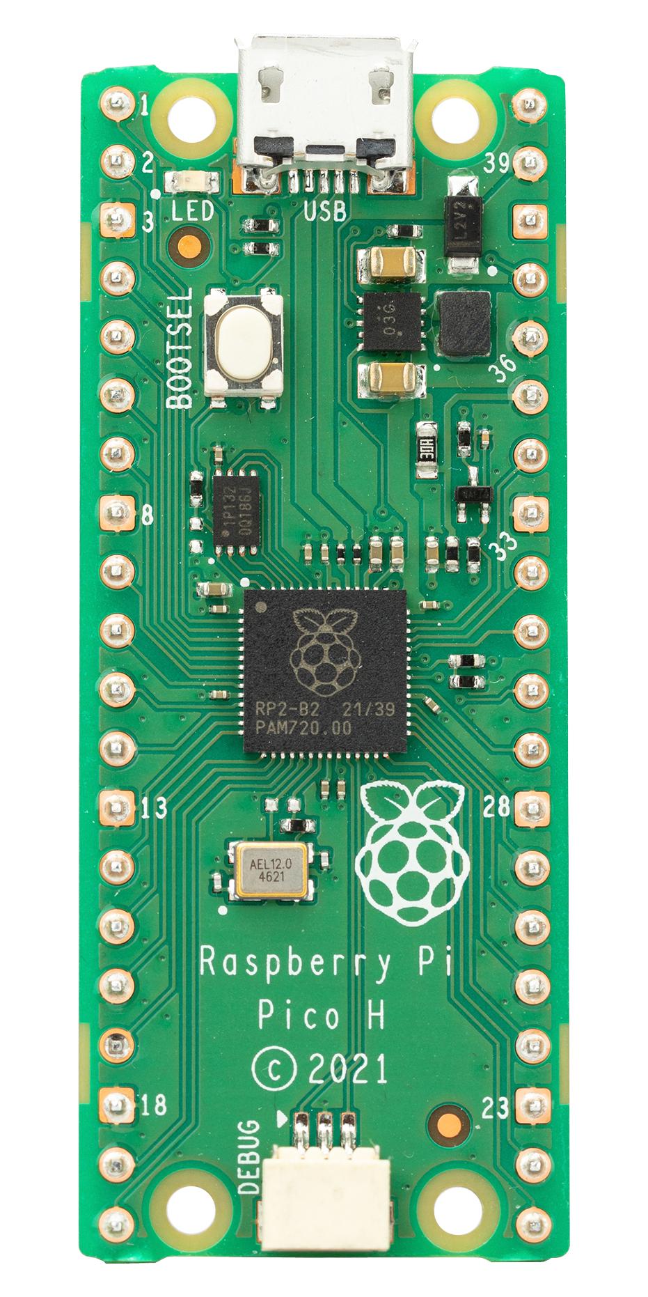 RASPBERRY PI PICO H - Raspberry-pi - SBC, Raspberry Pi Pico H, RP2040