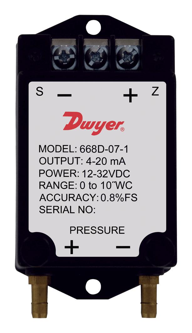 668D-09-1 - Dwyer - Pressure Sensor, 0.8% Accuracy, 50 Inch-H2O
